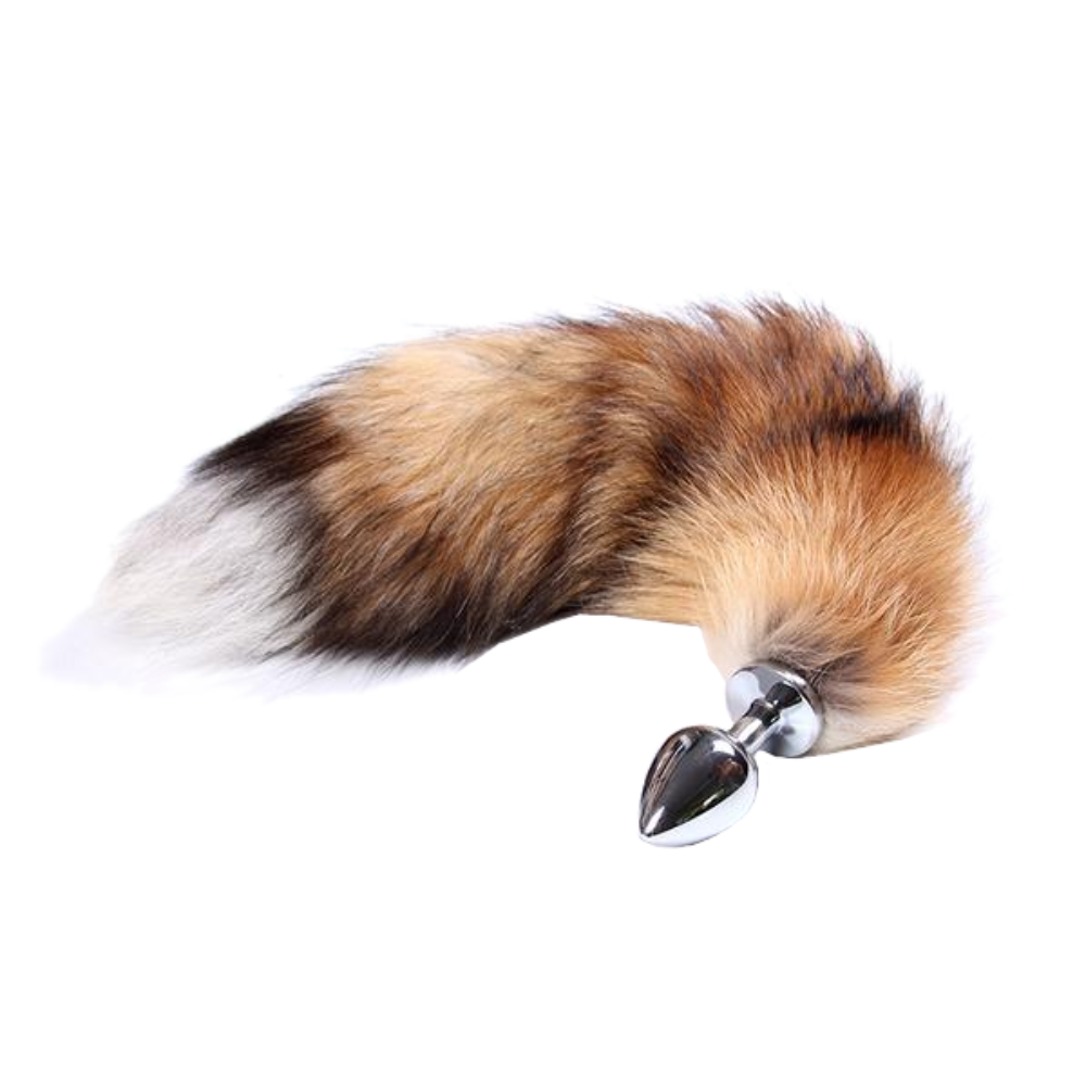 11" Stainless Steel Brown Cat Tail Plug