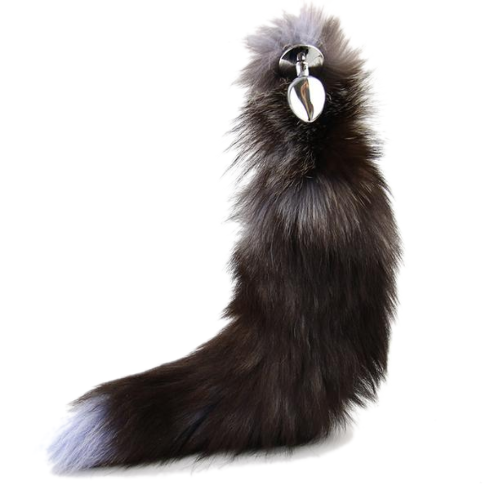 17" Stainless Steel Brown Fox Tail Plug