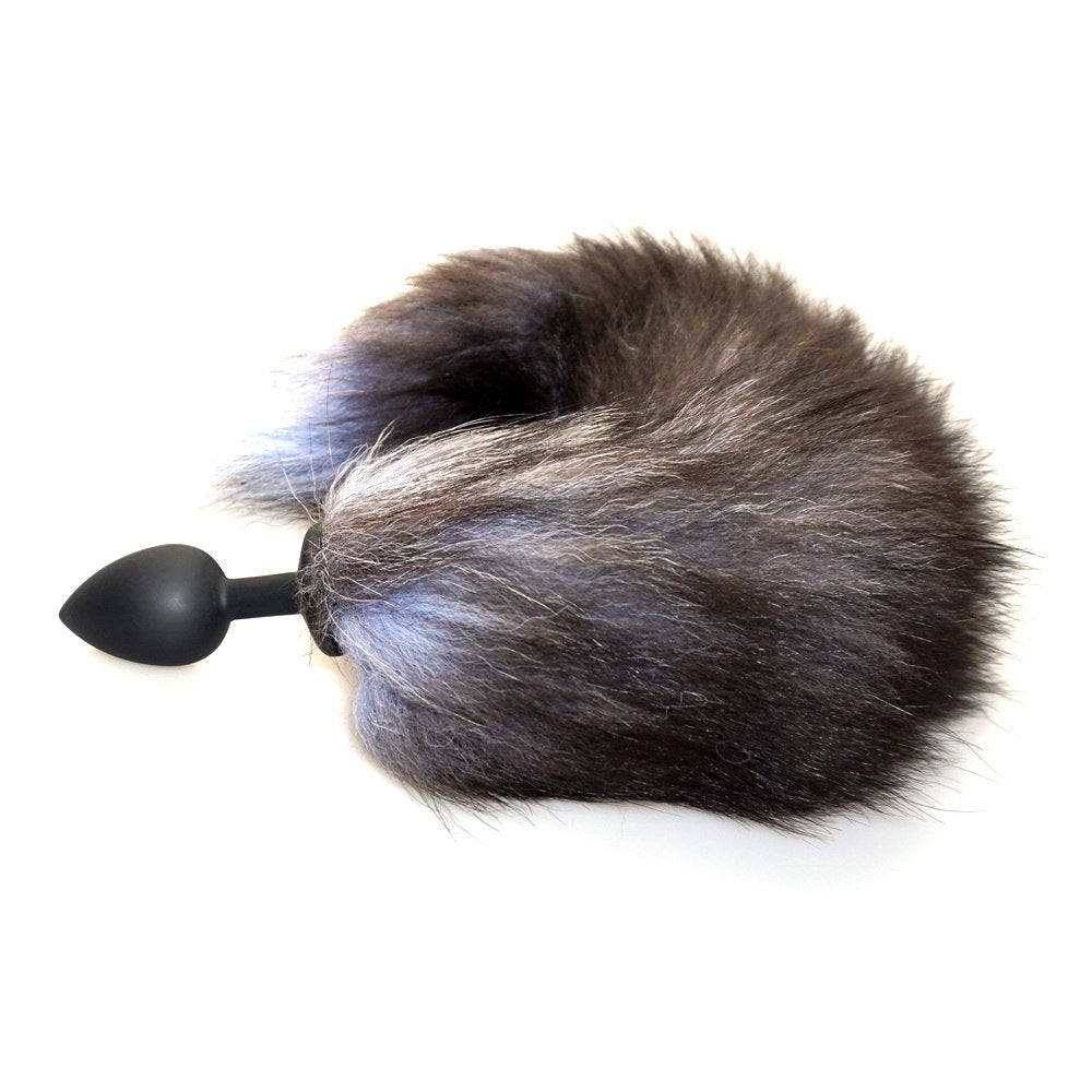 15" Silicone Black Wolf Tail Plug