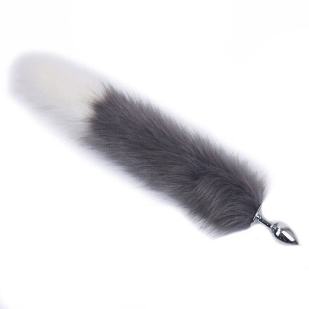 15" Stainless Steel Blue Fox Tail Plug